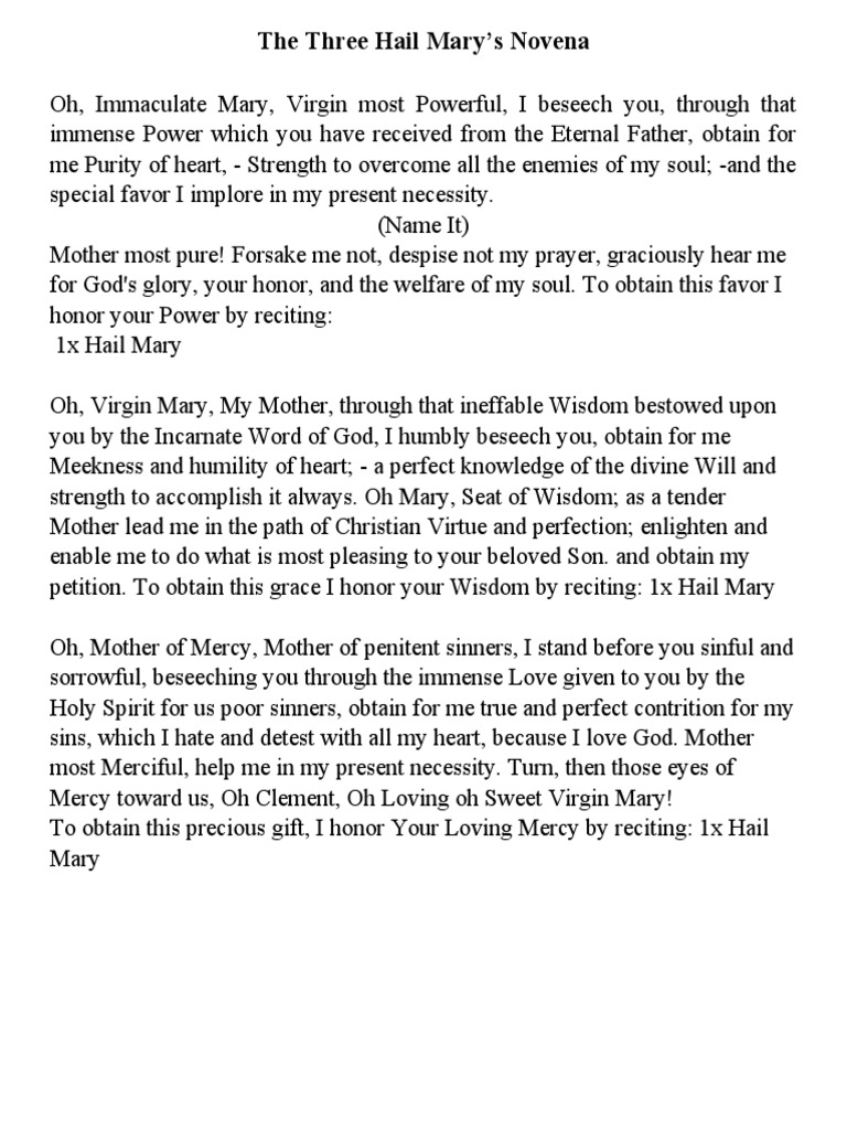 The Three Hail Mary | PDF