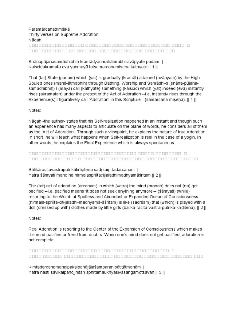 Paramarcana-Trmsika by Sri Naga | PDF | Consciousness | Worship