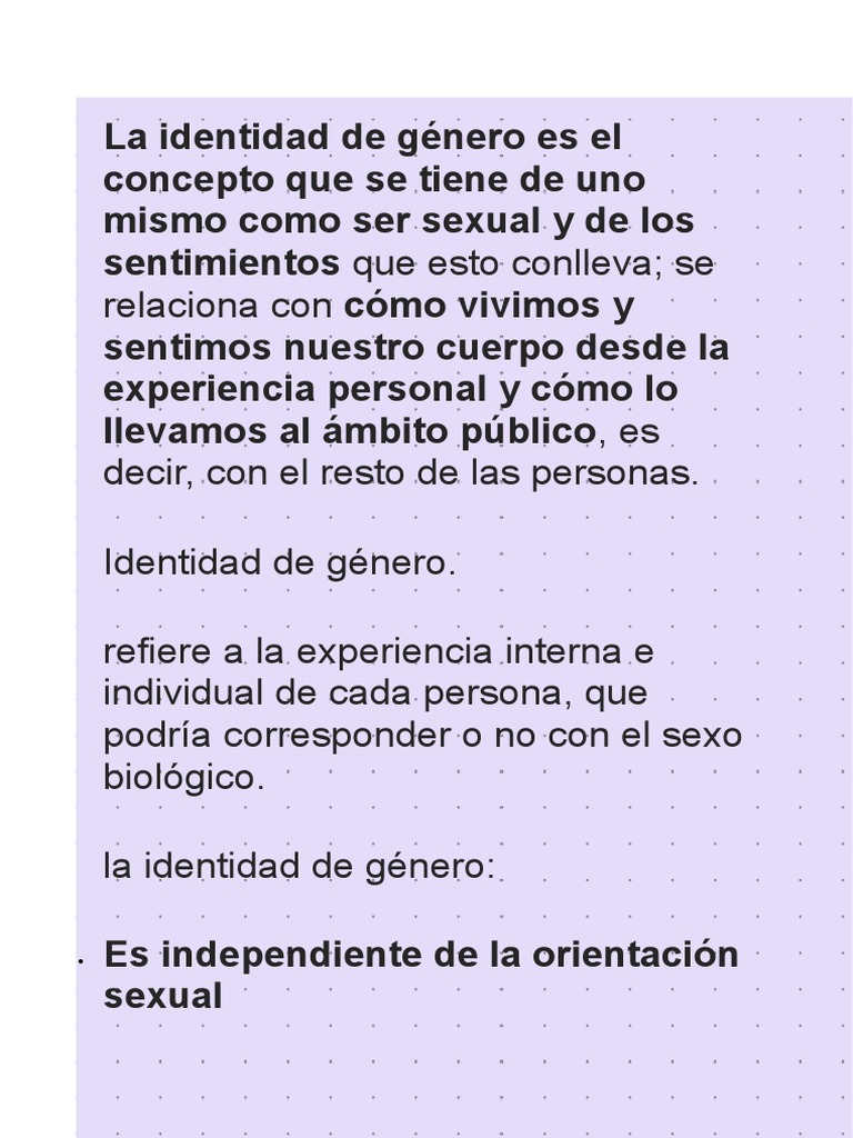Identidad de Género y Expresión de Género | PDF