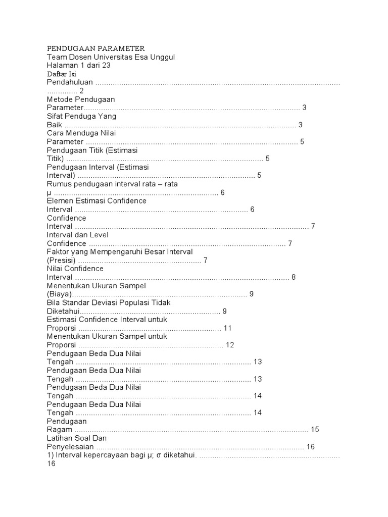 Pendugaan Parameter | PDF
