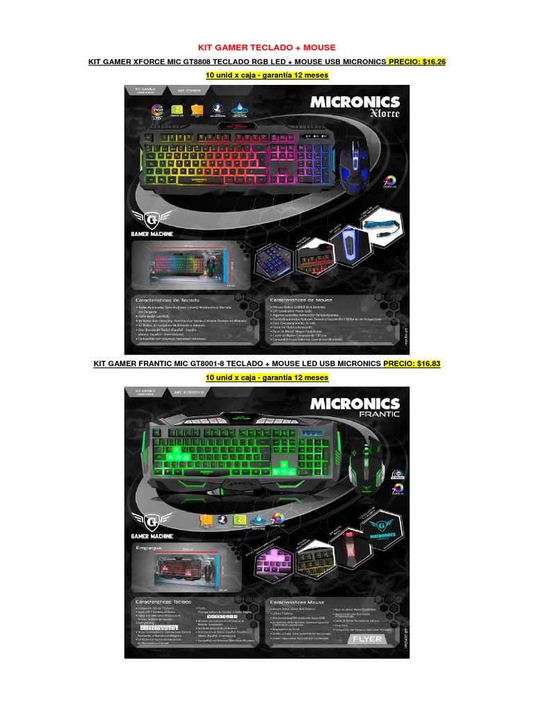 Kit Gamer Teclado + Mouse Mce | PDF