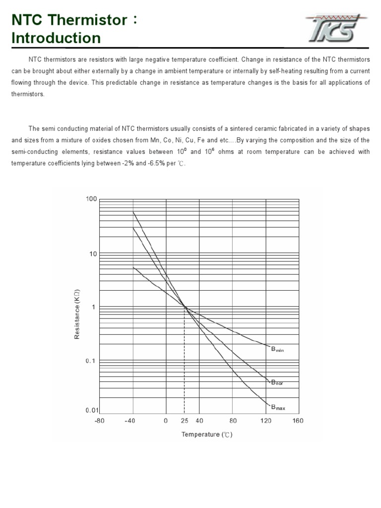 Ntc Thermistor Thinking Electronic Industrial Co Ltd Pdf