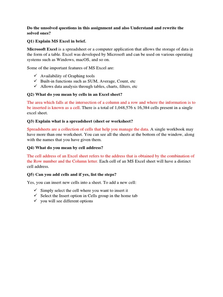 Assignment#2 After MidTerm (Excel) | PDF | Microsoft Excel | Spreadsheet
