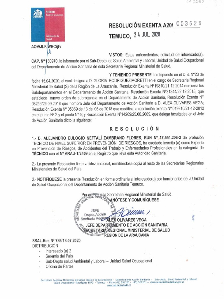 Resolucion Sanitaria | PDF