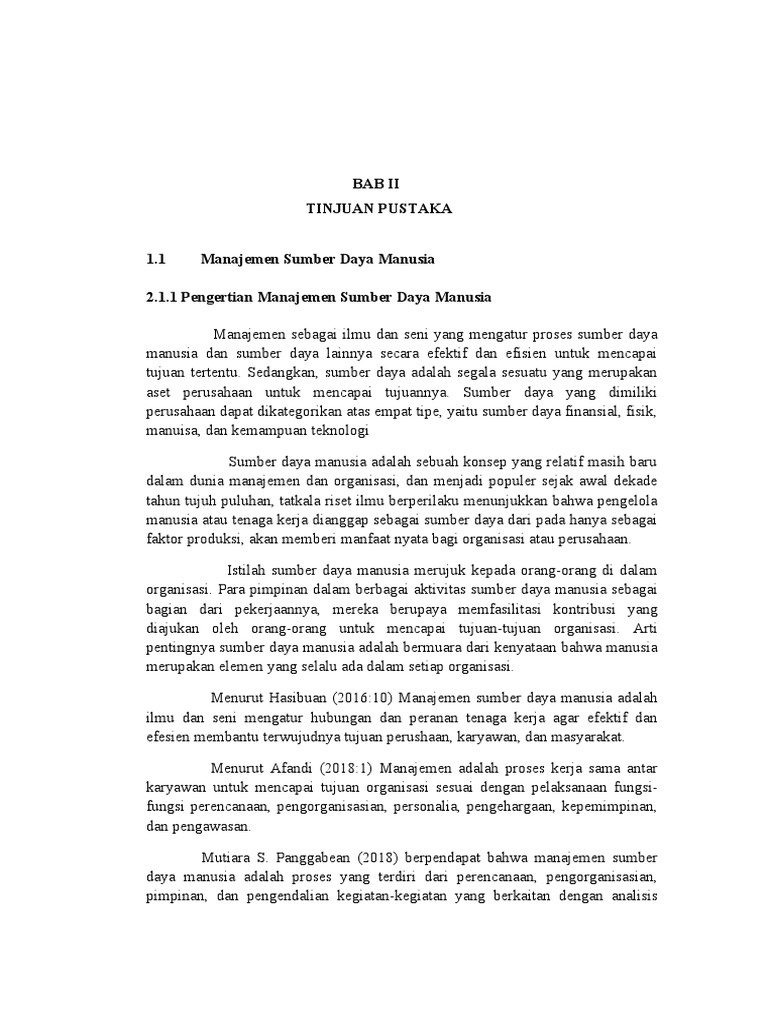 Tinjauan Pustaka Manajemen SDM | PDF