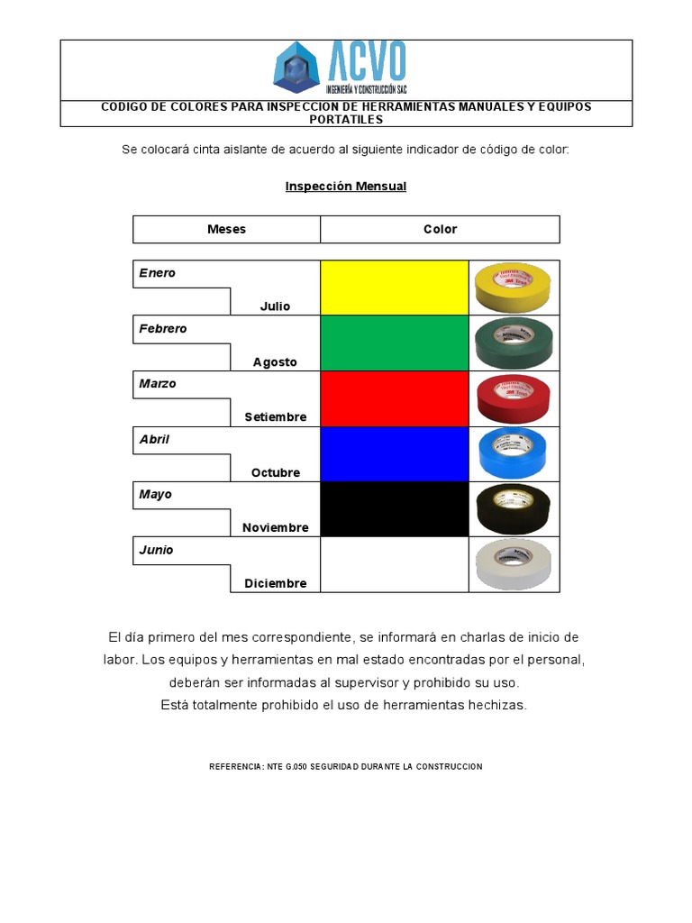 Codigo de Colores Del Mes | PDF