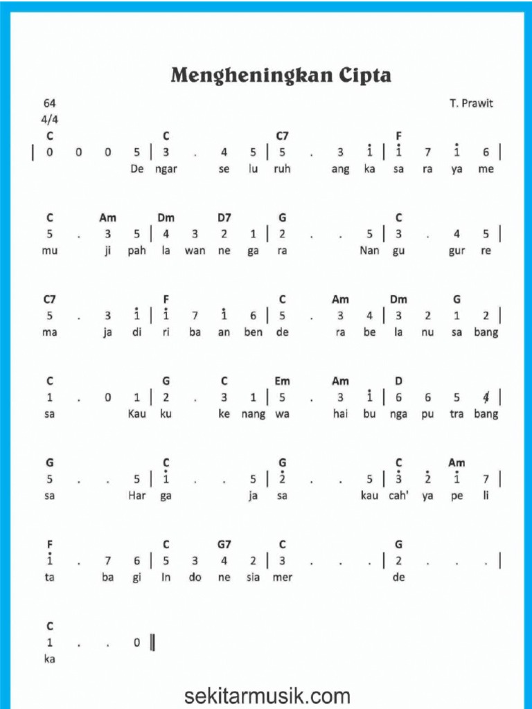 Not Lagu Indo Dan Mengheningkan Cipta | PDF Not Lagu Indo Dan Mengheningkan Cipta | PDF