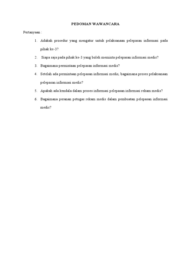 Lembar Wawancara | PDF