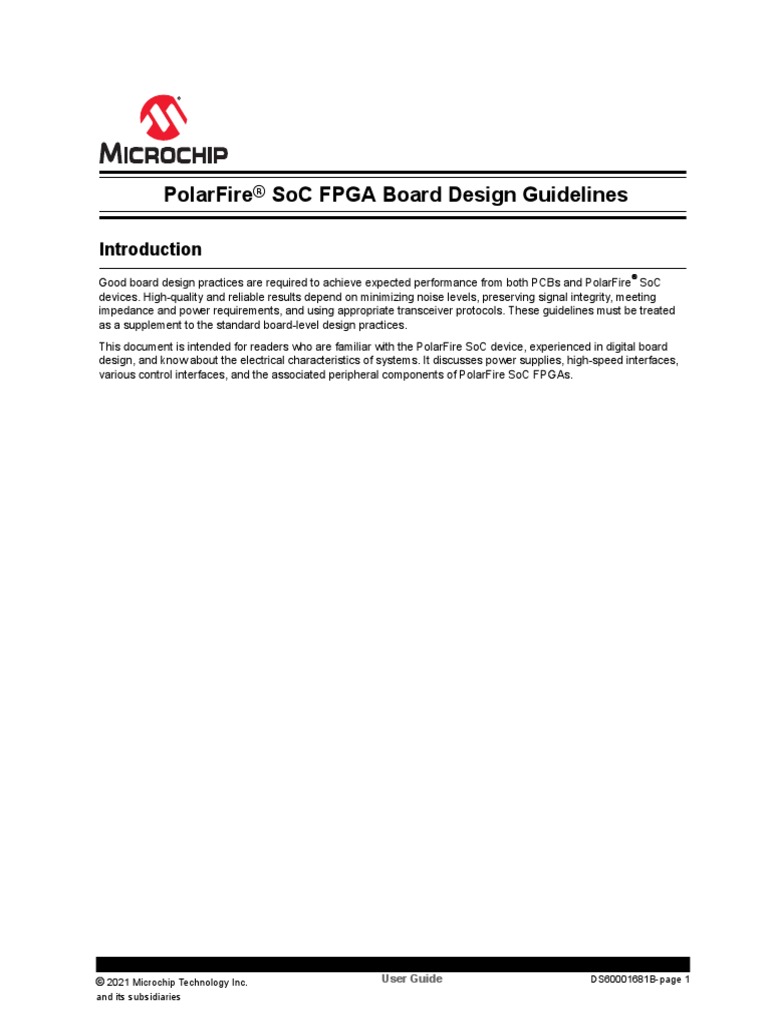 Polarfire Soc Fpga Board Design Guidelines User Guide Vb Pdf Field Programmable Gate Array