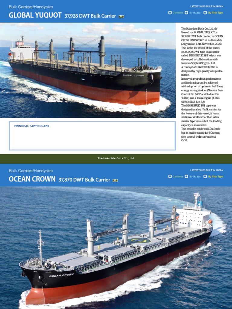 Bulk Carriers Handysize | Download Free PDF | Ships | Shipbuilding
