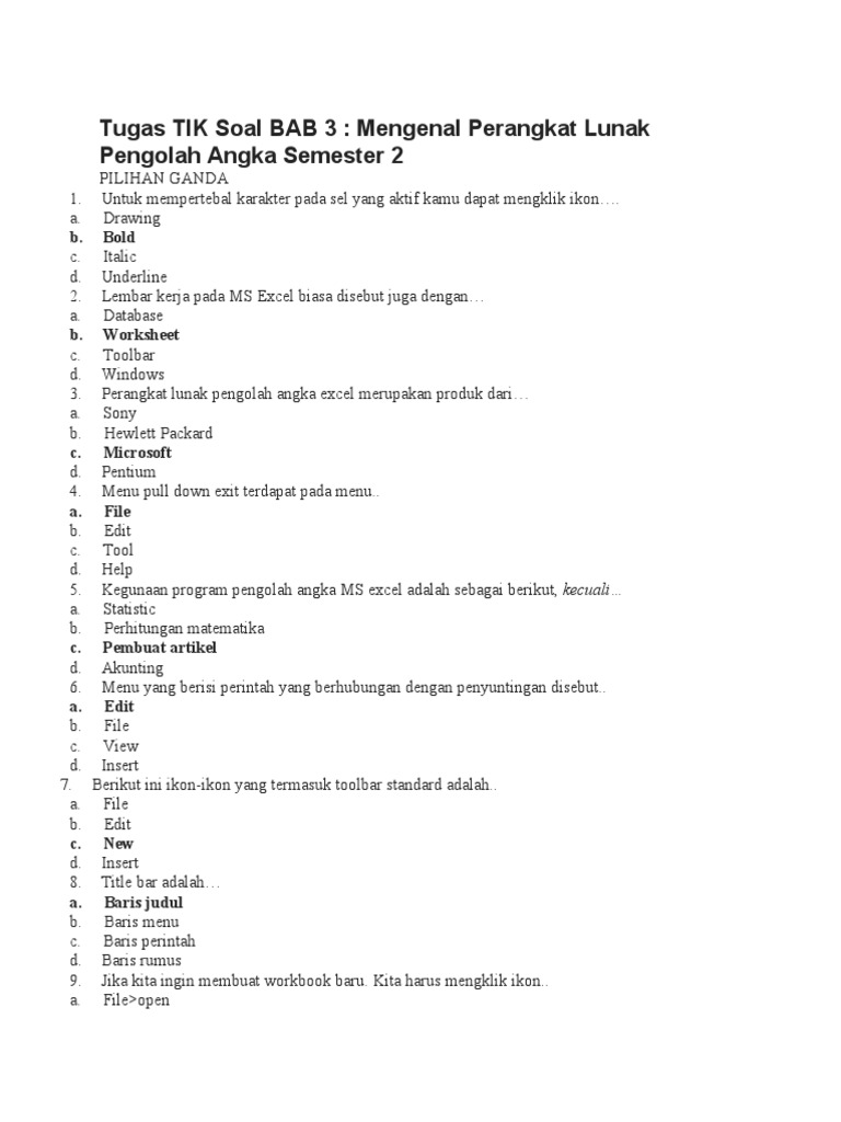 Tugas TIK Soal BAB 3 | PDF