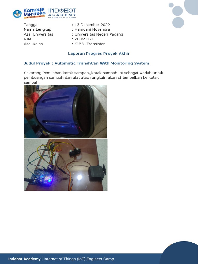 Template Laporan Progres Proyek Akhir | PDF