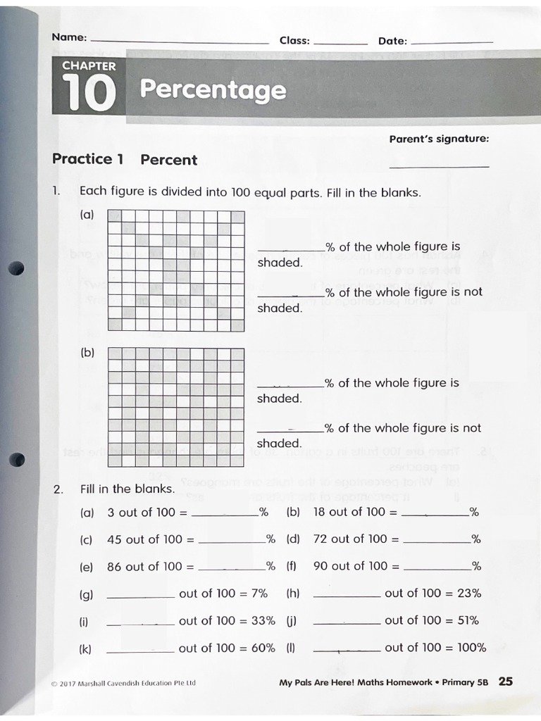 Math 5B - Percentage | PDF