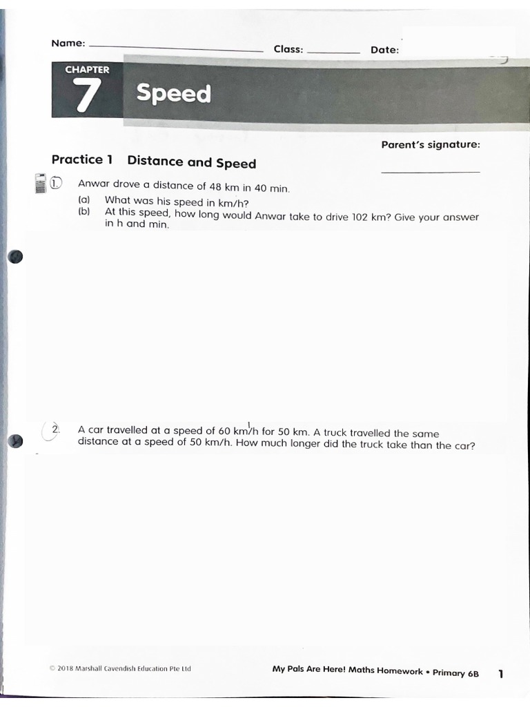 Math 6B - Speed | PDF