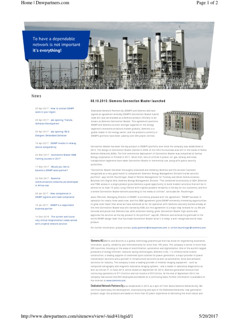 Telkom Brosur Siemens Connection Master Launched | PDF | Siemens ...