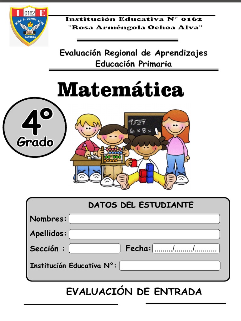 Examen de Matemáticas 4° Grado 2023 | PDF | Geometría Elemental ...