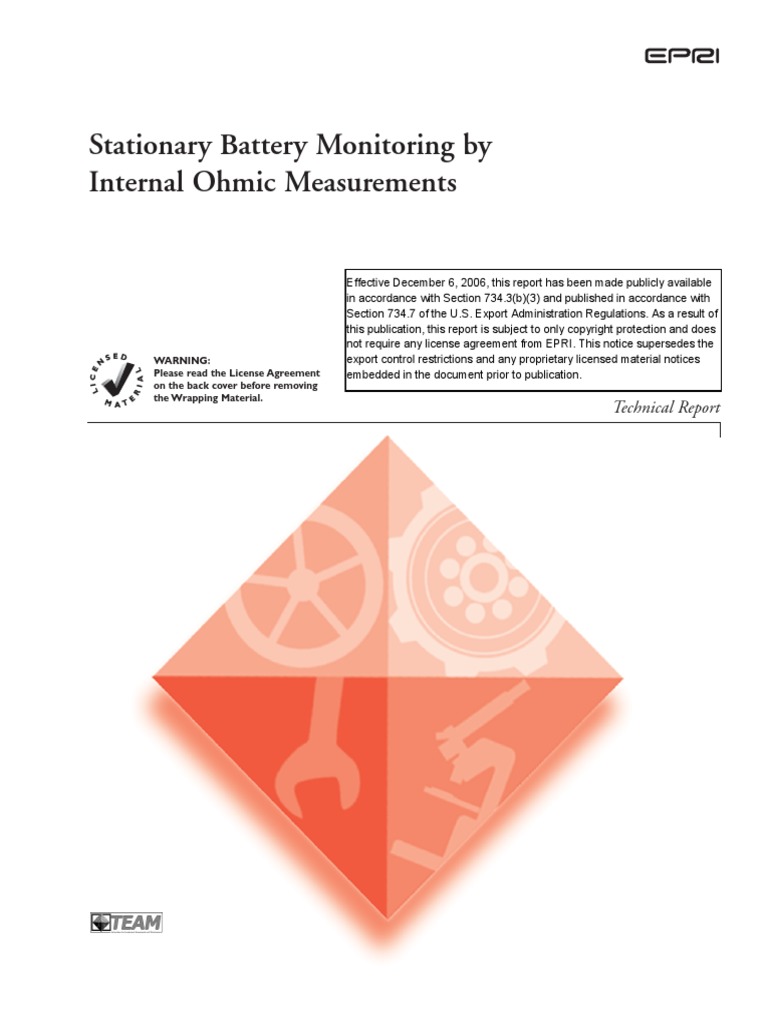Stationery Battery Monitoring By Internal Ohmic Measurements Pdf