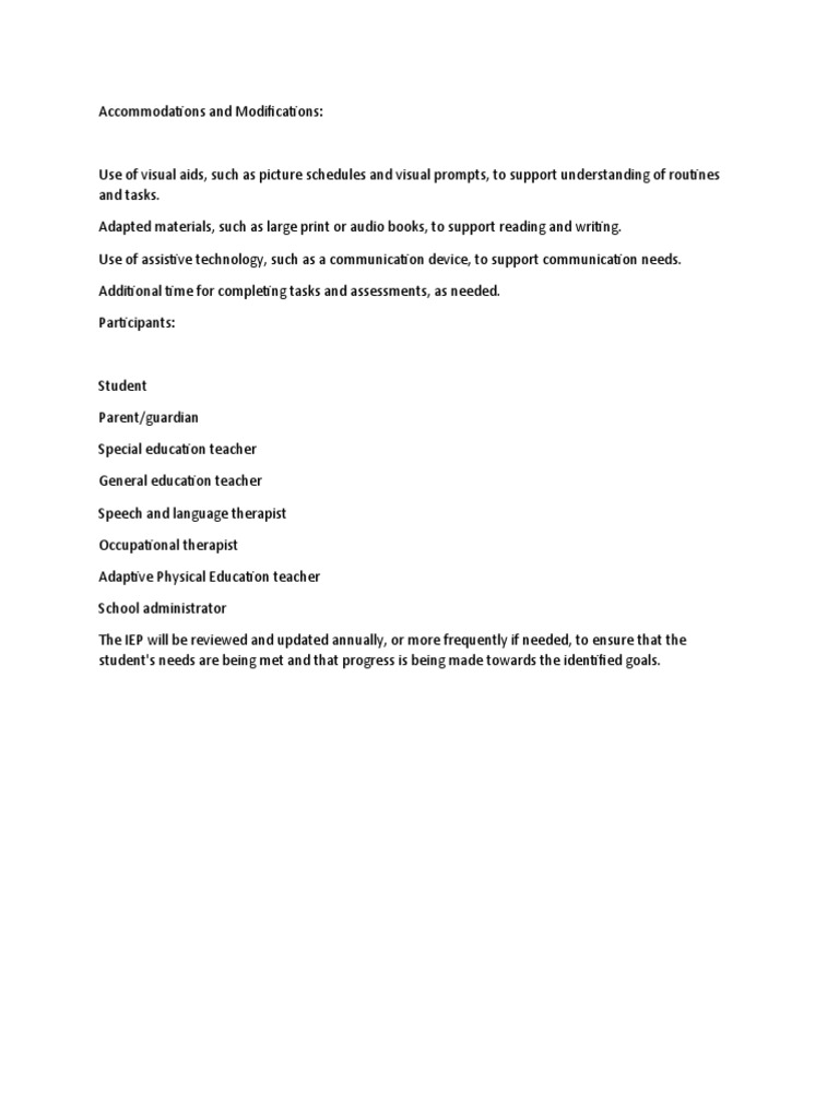 Accommodations and Modifications | PDF | Language Arts & Discipline
