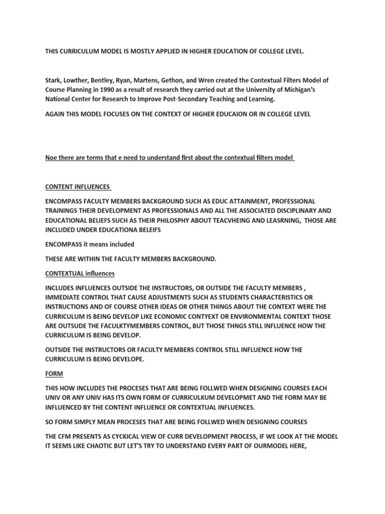 CONTEXTUAL | PDF | Curriculum | Education Theory