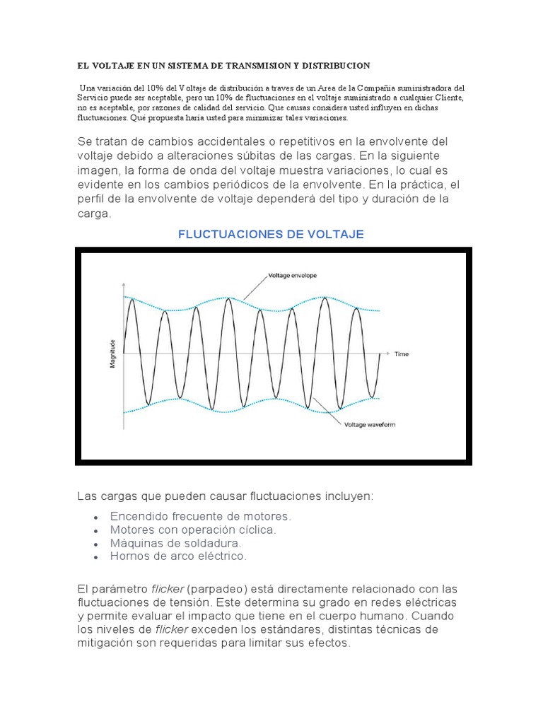 El Voltaje en Un Sistema de Transmision y Distribucion | PDF | voltaje ...