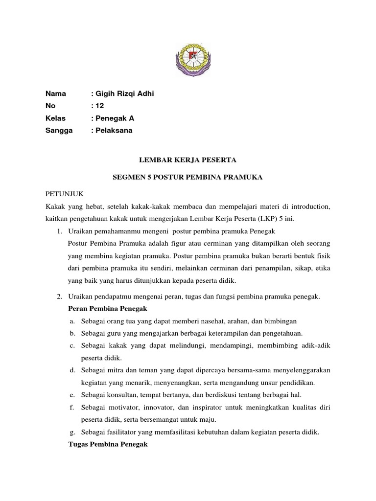 LKP 5 POSTUR PEMBINA - Gigih Rizqi | PDF