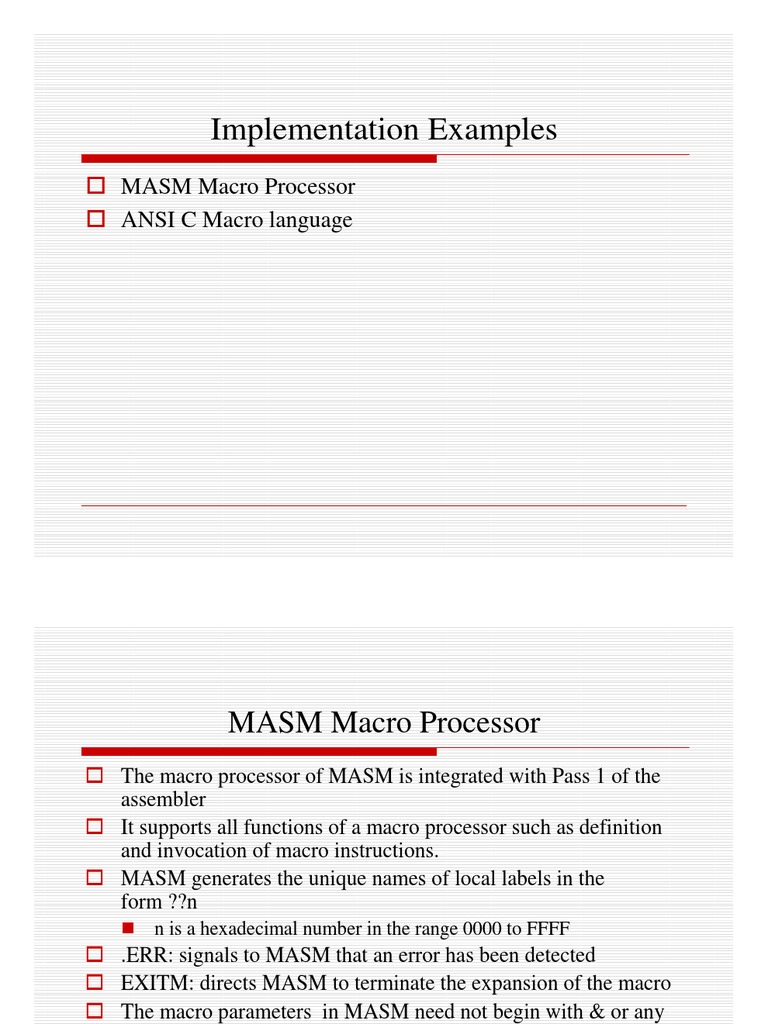 Macro Processor Examples Pdf Macro Computer Science C Programming Language
