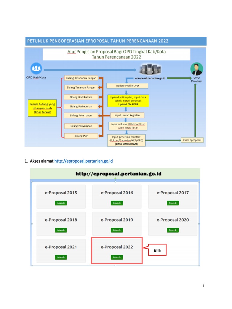 Petunjuk Pengoperasian Eproposal 2022 | PDF