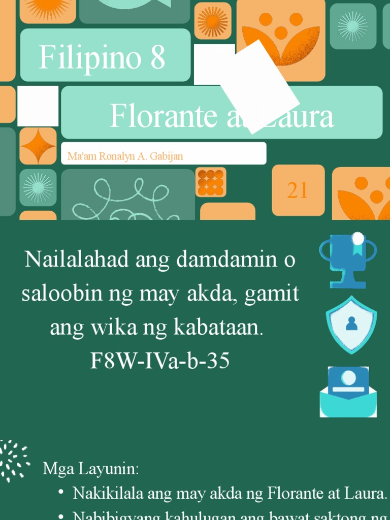Filipino 8 Florante at Laura | PDF