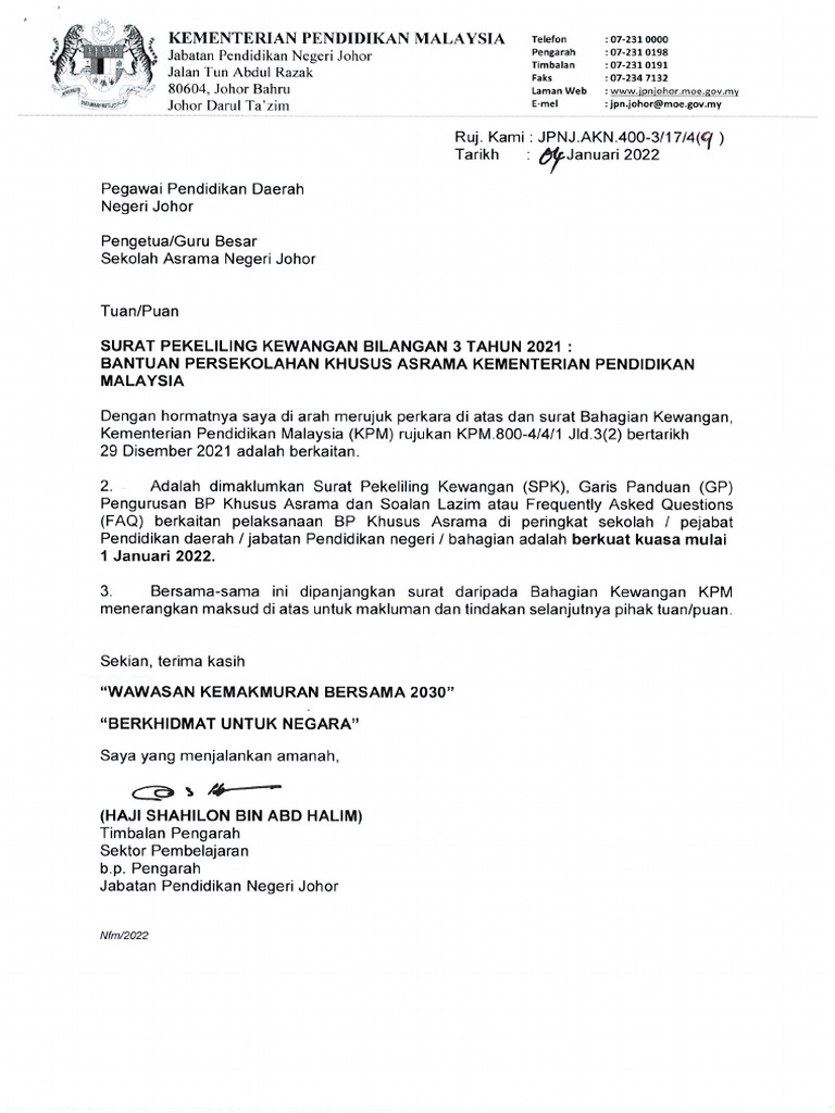 Surat Pekeliling Kewangan Bil 3 Tahun 2021 | PDF Surat Pekeliling Kewangan Bil 3 Tahun 2021 | PDF