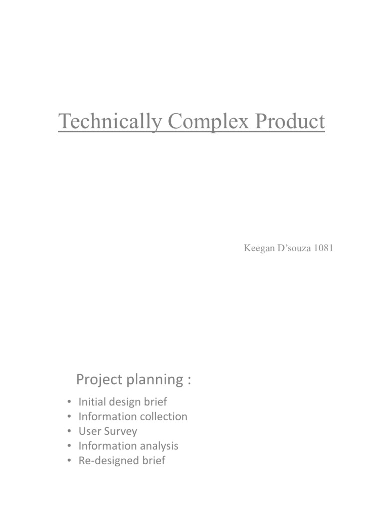 Technically Complex Product | PDF