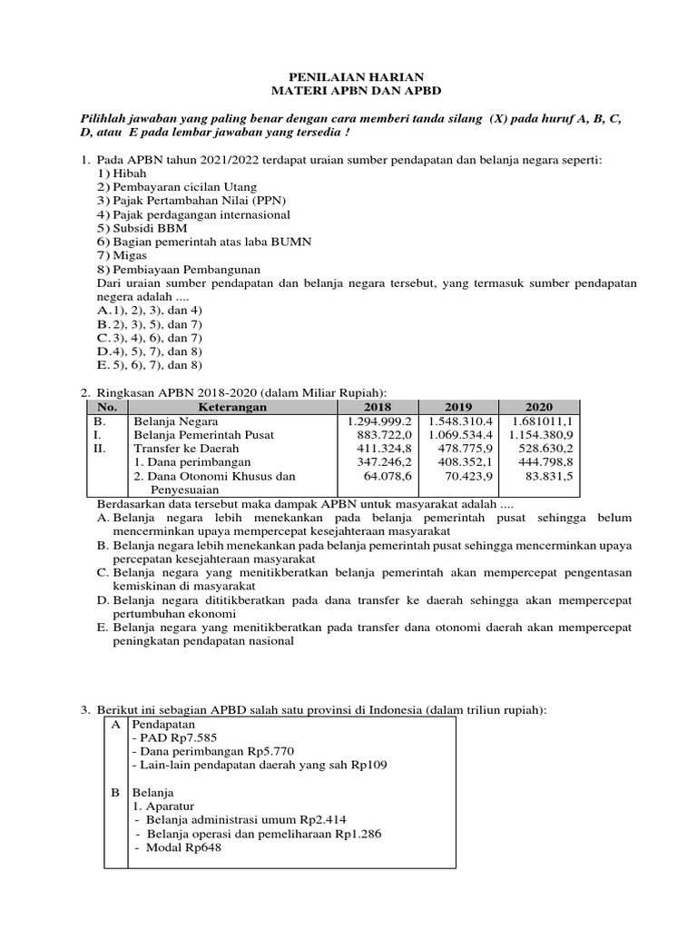Soal Apbn Apbd | PDF