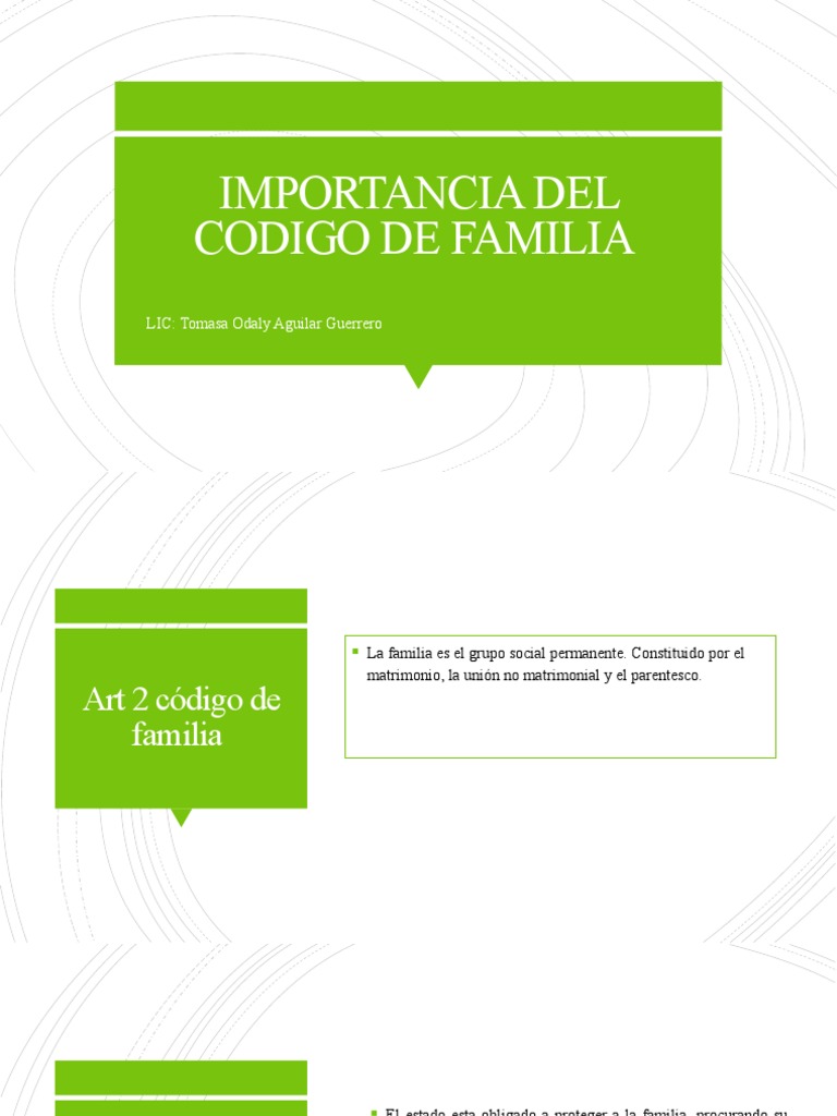 Importancia Del Codigo de Familia | PDF | Matrimonio | Parentesco