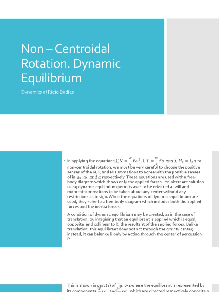 Non Centroidal Rotation | PDF | Force | Rotation Around A Fixed Axis