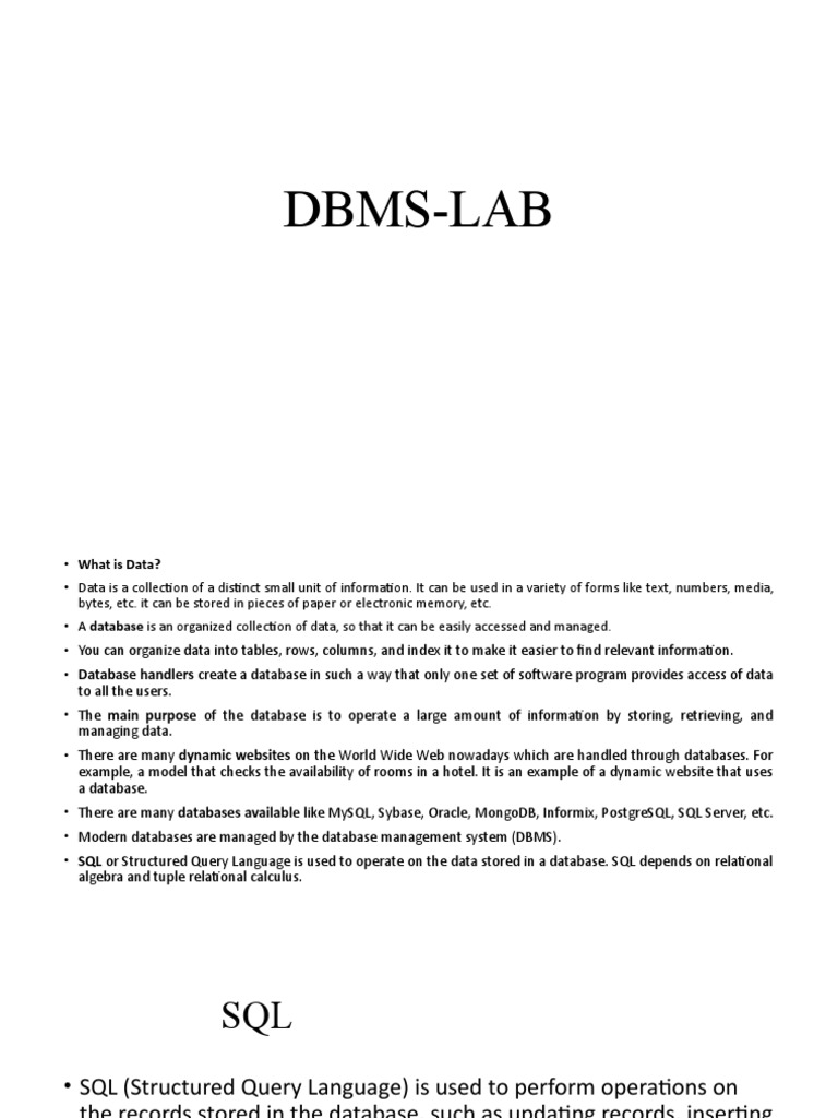 Dbms 1 | PDF | Relational Database | Databases Dbms 1 | PDF | Relational Database | Databases
