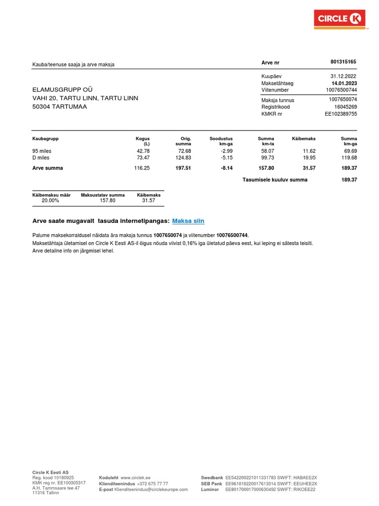 Invoice List Blank EE-801315165 | PDF