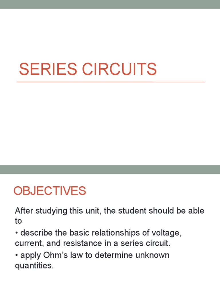 Series Circuits | PDF | Series And Parallel Circuits | Voltage