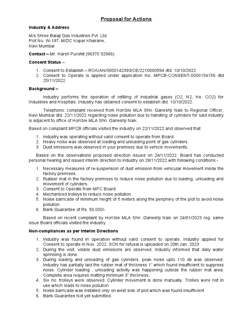 Shree Balaji Gas Industry | PDF | Pollution