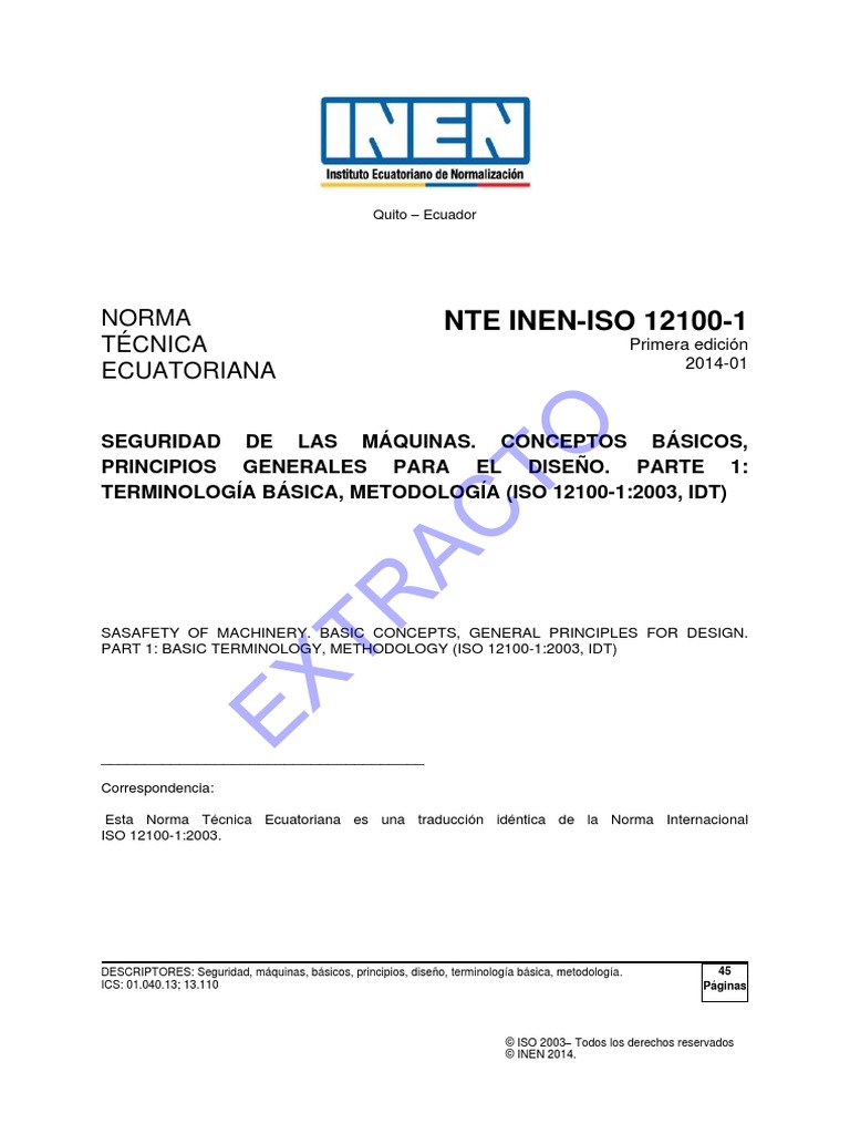 Nte Inen Iso 12100-1 | PDF | Informática | Tecnología