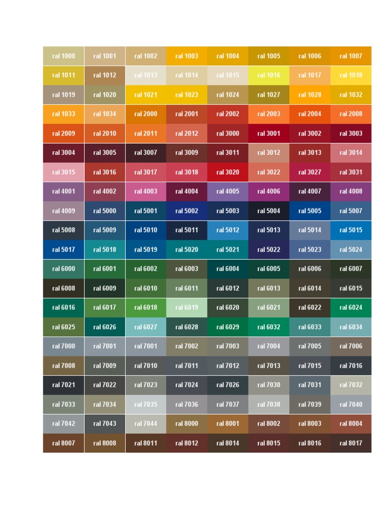 Liste complète des couleurs RAL | PDF