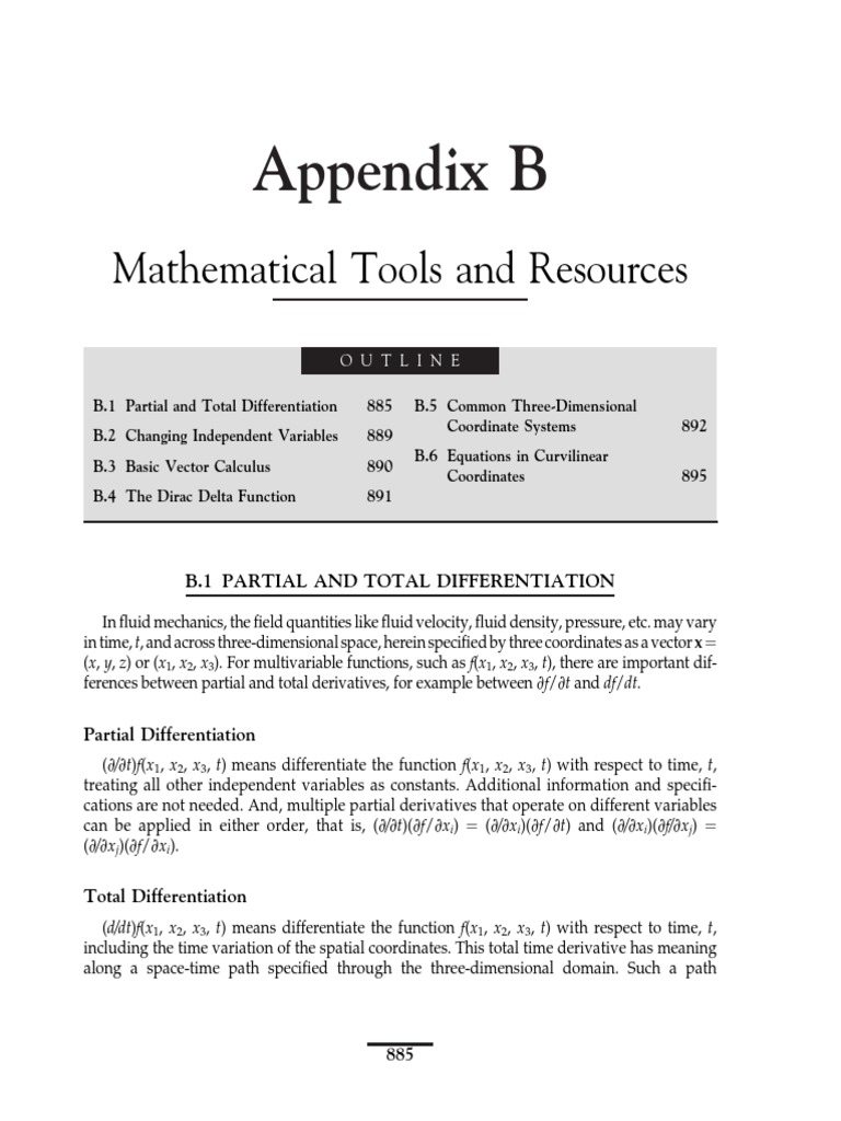 Appendix B - Mathematical Tools and Resources - 2016 - Fluid Mechanics ...