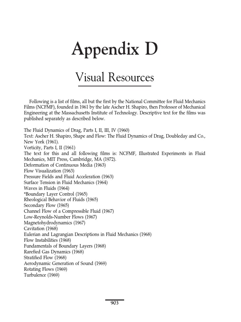 Appendix D - Visual Resources - 2016 - Fluid Mechanics | PDF