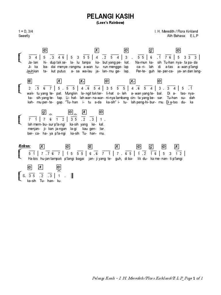 PELANGI KASIH 1 Suara | PDF