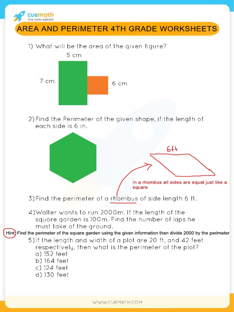 Area and Perimeter Homework | PDF