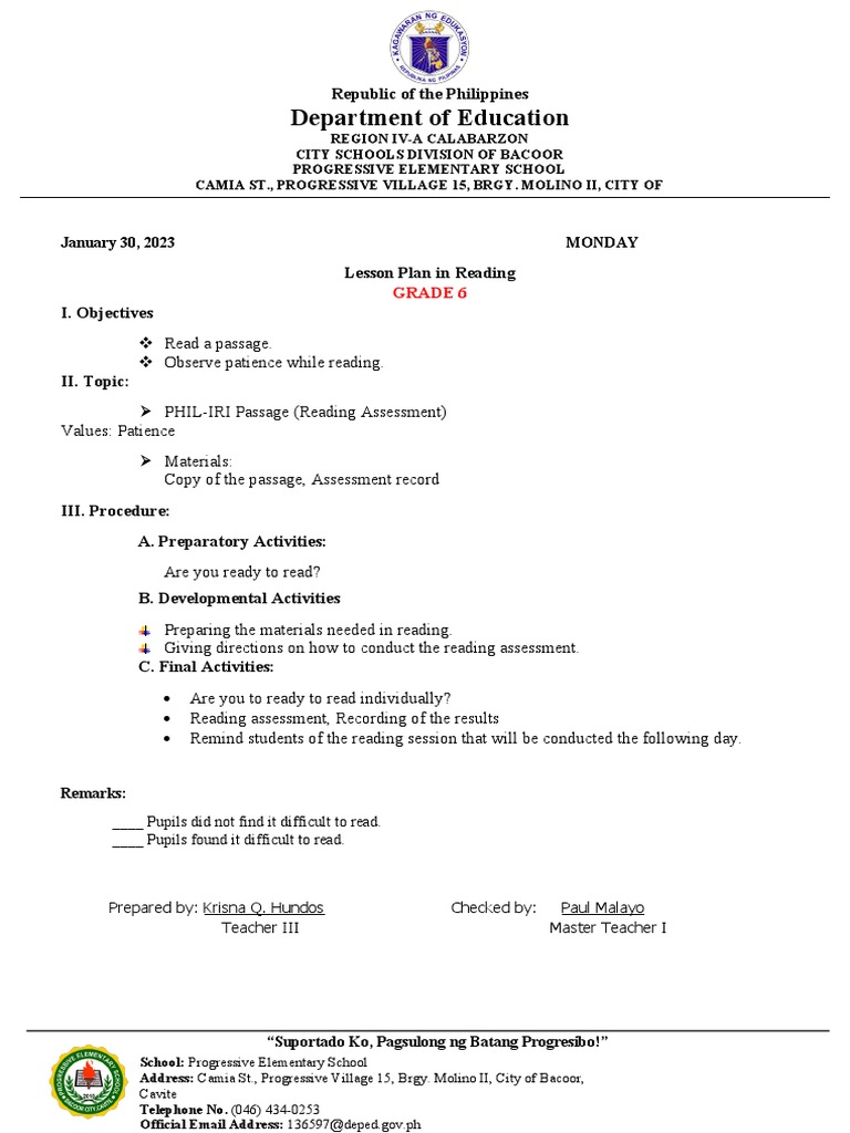 DLP English Reading q2 w10 d1 | PDF