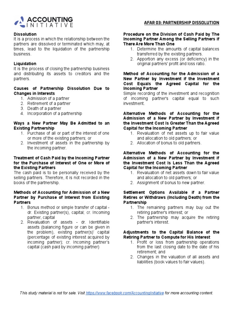 AFAR 03 Partnership Dissolution | PDF | Fair Value | Investing