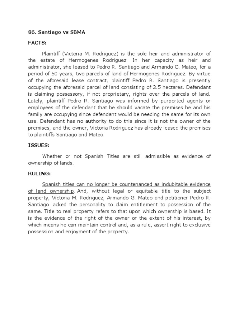 Santiago Vs SBMA | PDF Santiago Vs SBMA | PDF