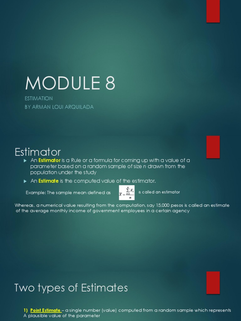 MODULE 8 Estimation | PDF