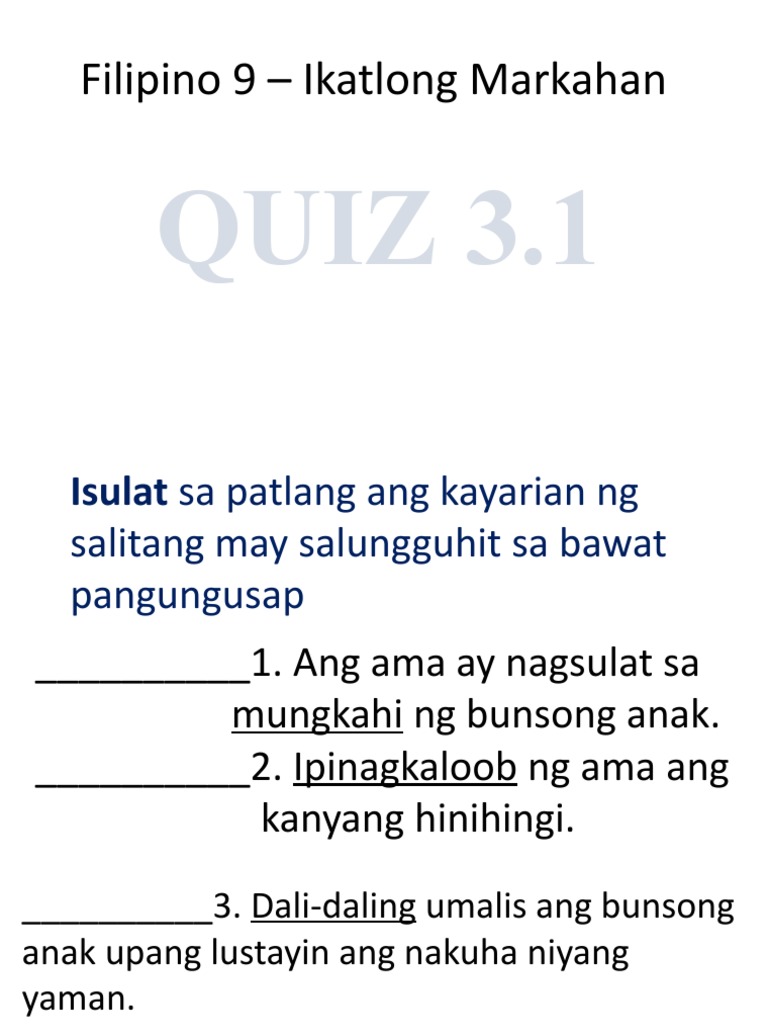 Quiz 3.1 fIL 9 | PDF