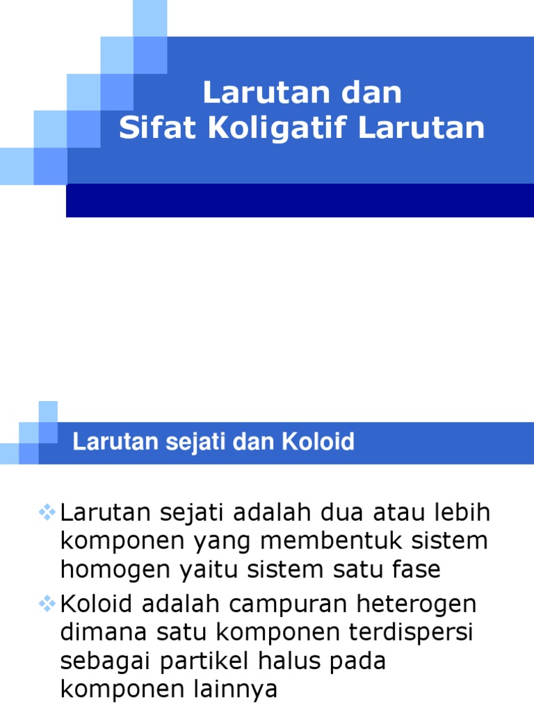 Larutan Dan Sifat Koligatif | PDF