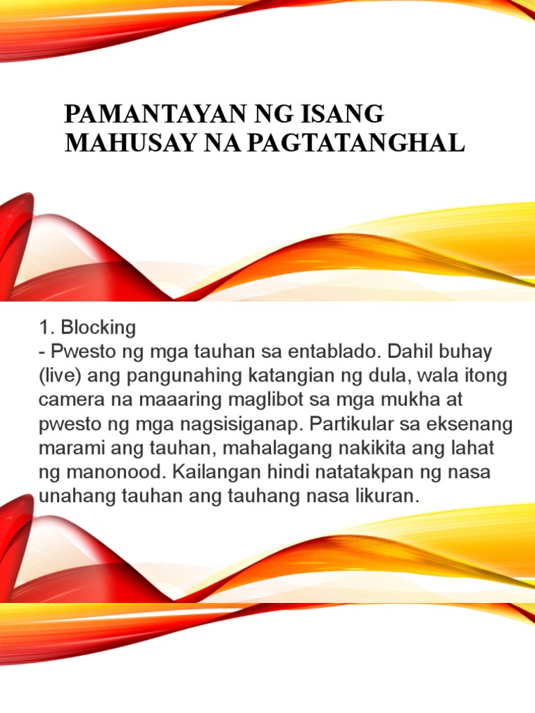 Pamantayan NG Isang Mahusay Na Pagtatanghal | PDF